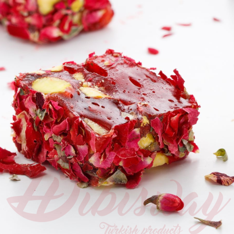 Auf Rosenbett - Loukoum mit Pistazien und Rosenblättern