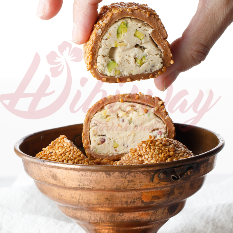 Turkish delight Roll sesame pistachio - Buy lokum in UK